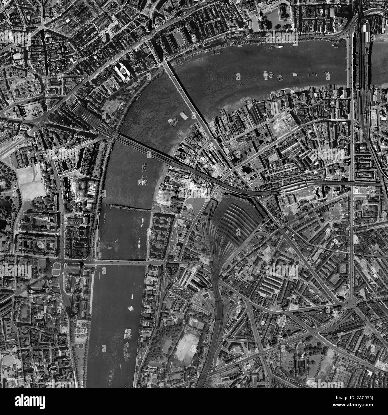Waterloo Station, historical aerial photographic mosaic taken between ...