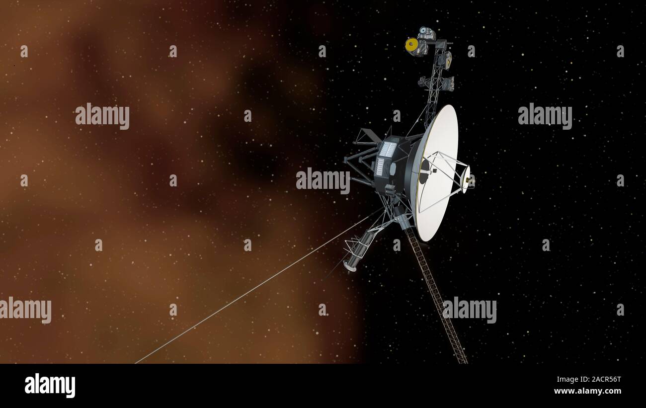 Voyager 1 passes into interstellar space, computer artwork. Voyager 1 ...