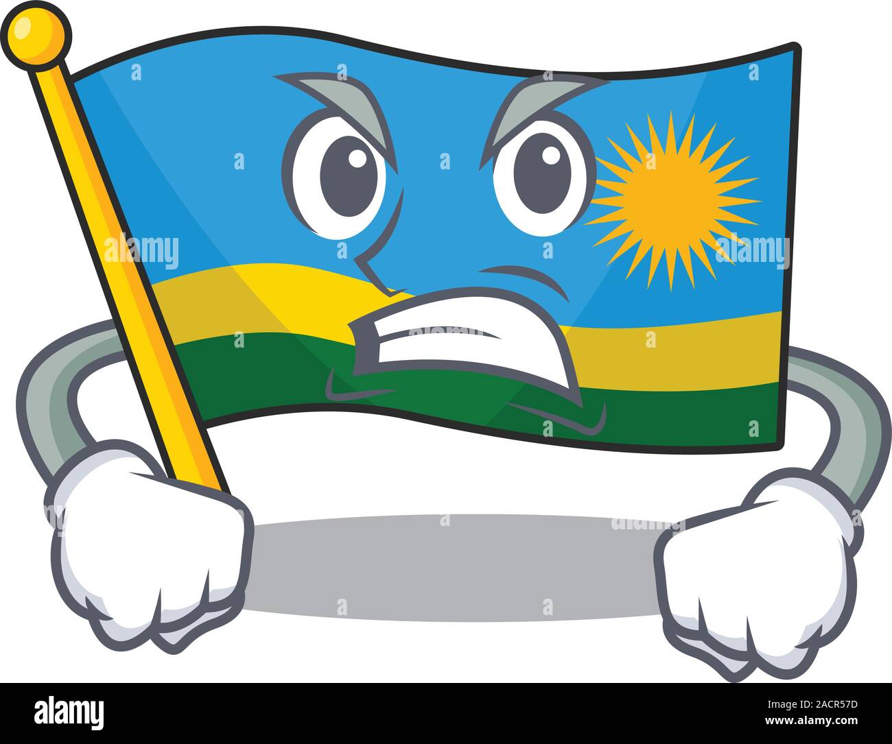 mascot of angry flag rwanda cartoon character style Stock Vector Image ...