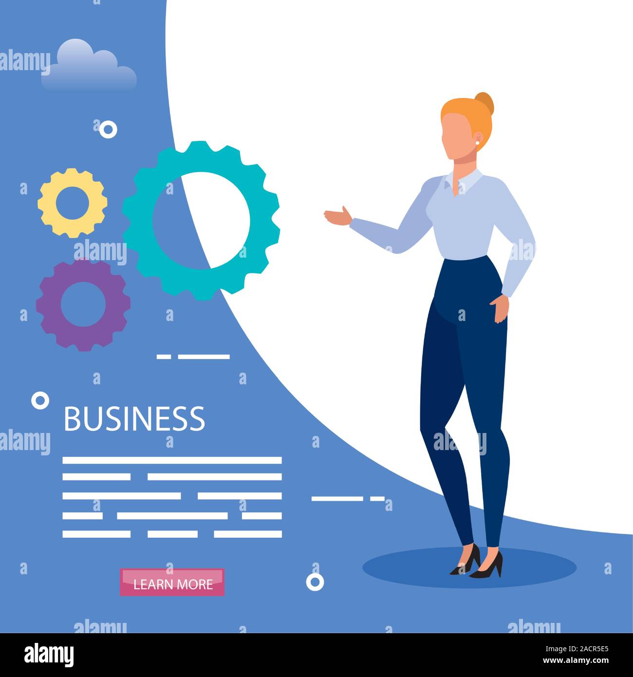 business woman with gears avatar character Stock Vector Image & Art - Alamy