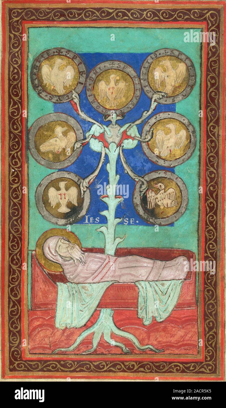 Tree of Jesse. 12th-century artwork of a version of a medieval ...