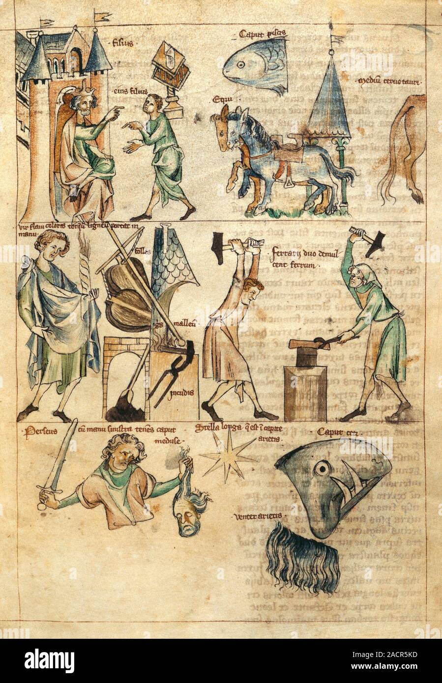 Medieval astrology. 14th-century artworks from a medieval astrology ...