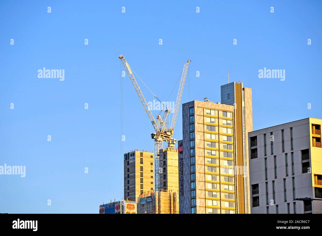 Construction of apartment blocks in Manchester City centre Stock Photo ...