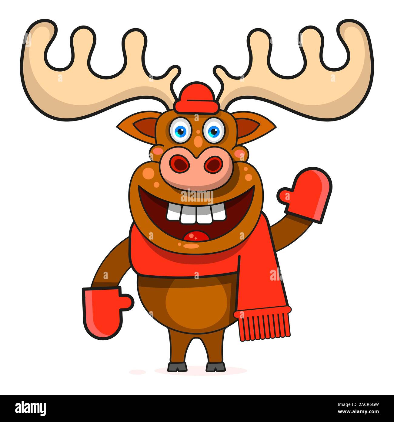 Cheerful Deer Vector Illustration For Your Design Stock Vector Image ...