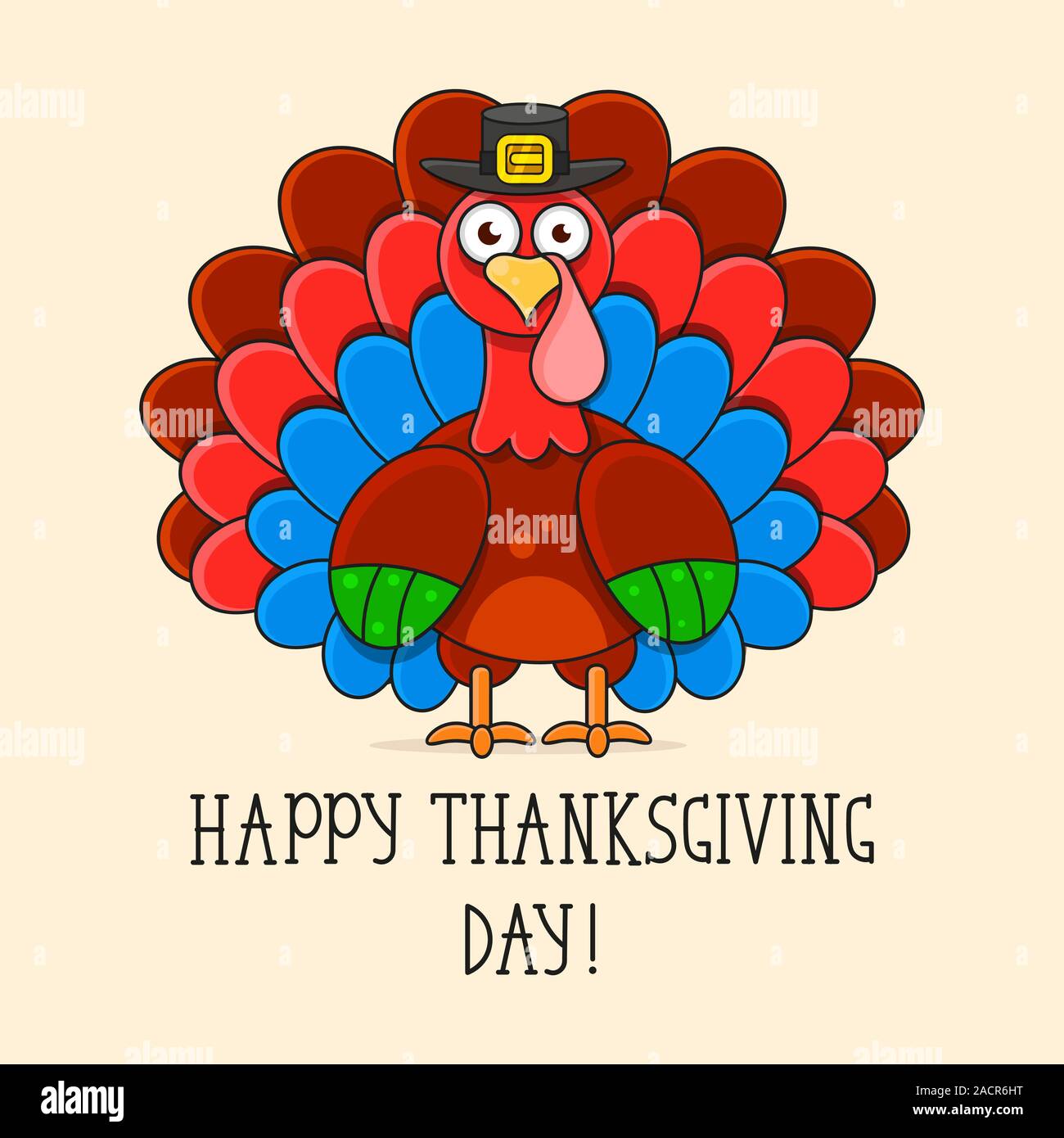 Illustration Of Happy Thanksgiving Turkey Greeting Card Stock Vector ...