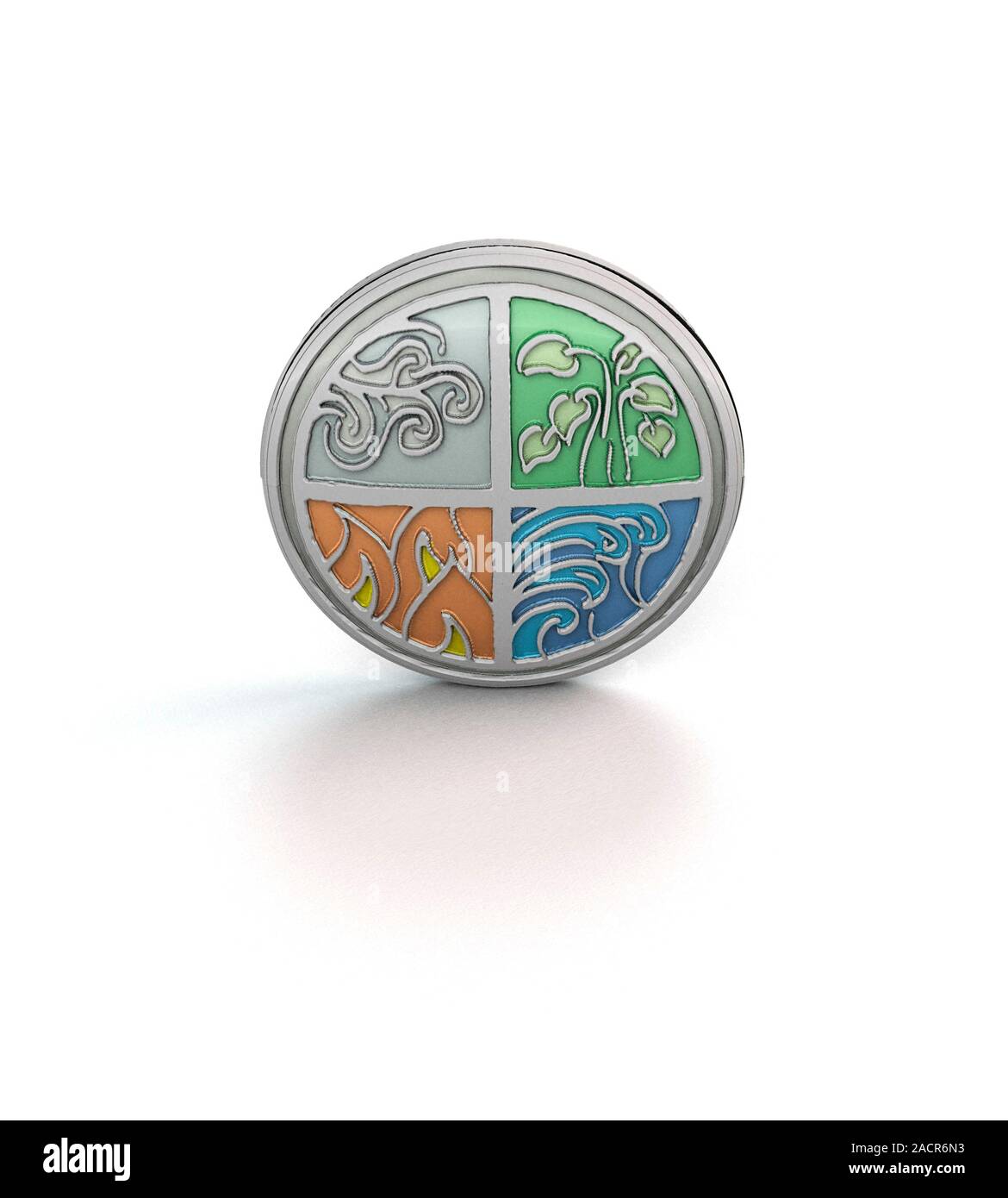 Classical elements. Computer artwork representing the four classical ...