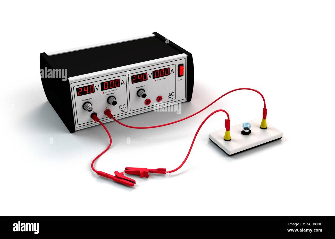 Laboratory power supply. Computer artwork of power supply used to ...