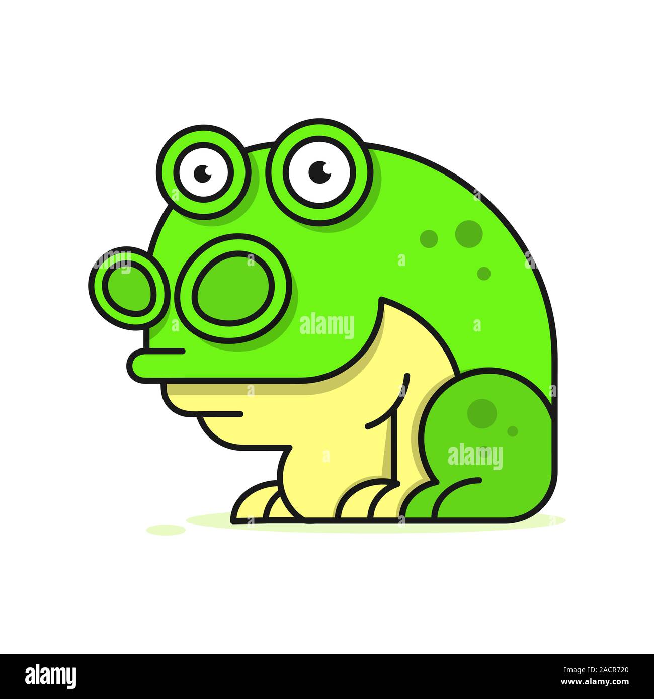 Funny Green Frog Cartoon Sitting Vector Illustration Stock Vector Image ...