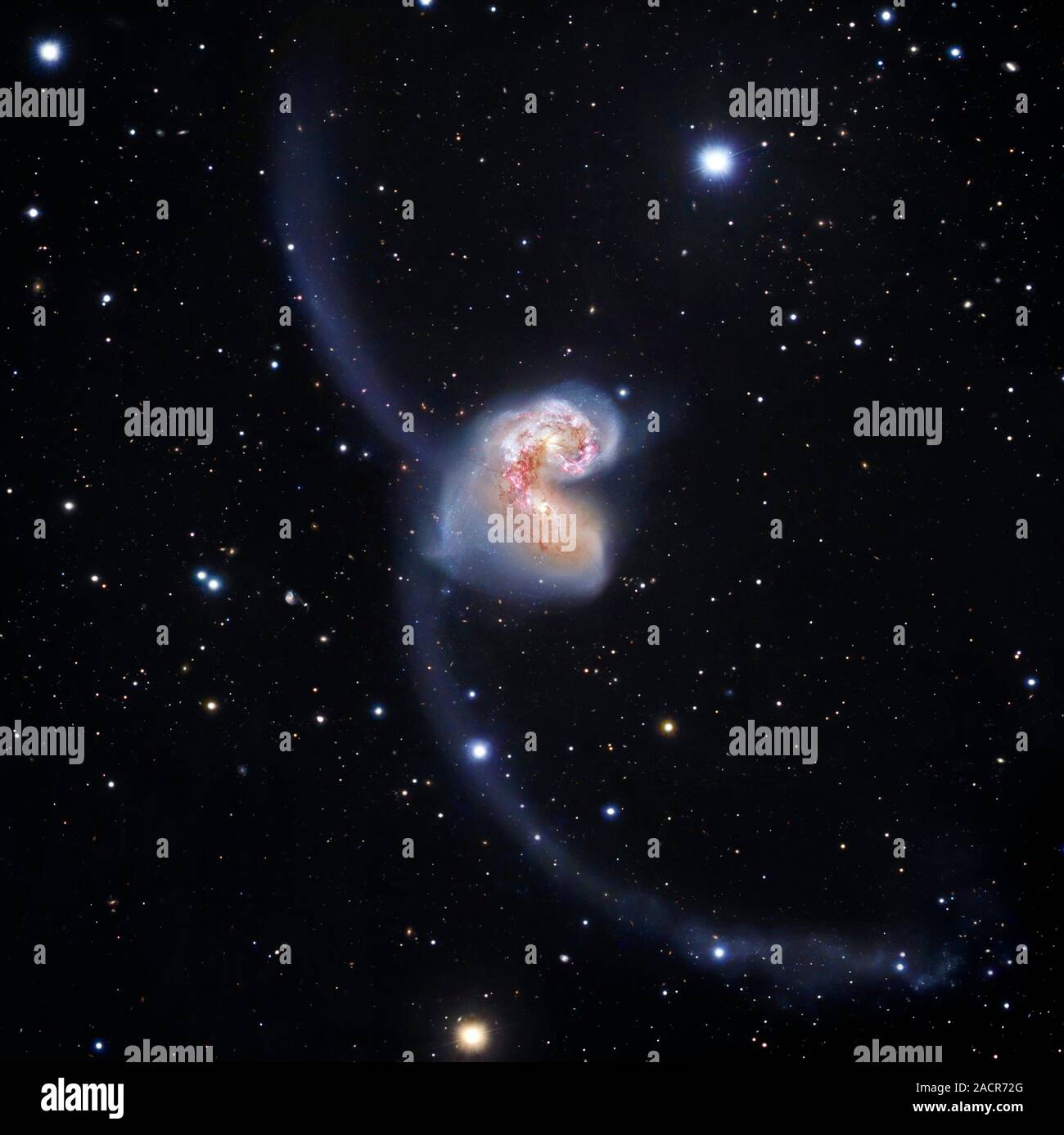 Antennae colliding galaxies, combined optical image. The Antennae (NGC ...