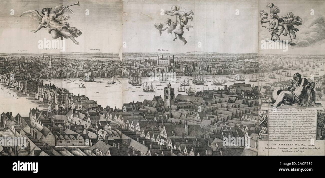Hollar's panorama of London. 17th-century artwork forming five-twelfths ...