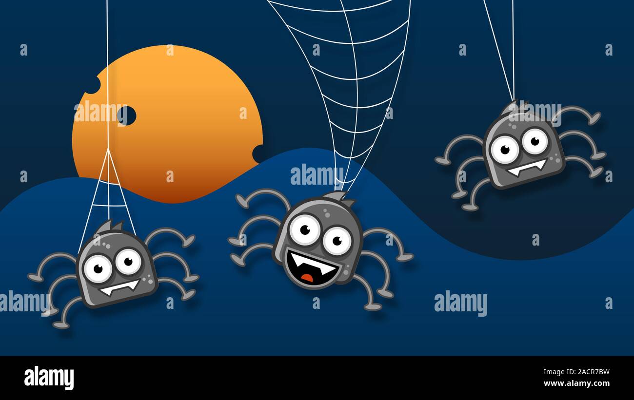 Isolated Spooky Spider Web In A Fun Way Vector Stock Vector Image & Art ...