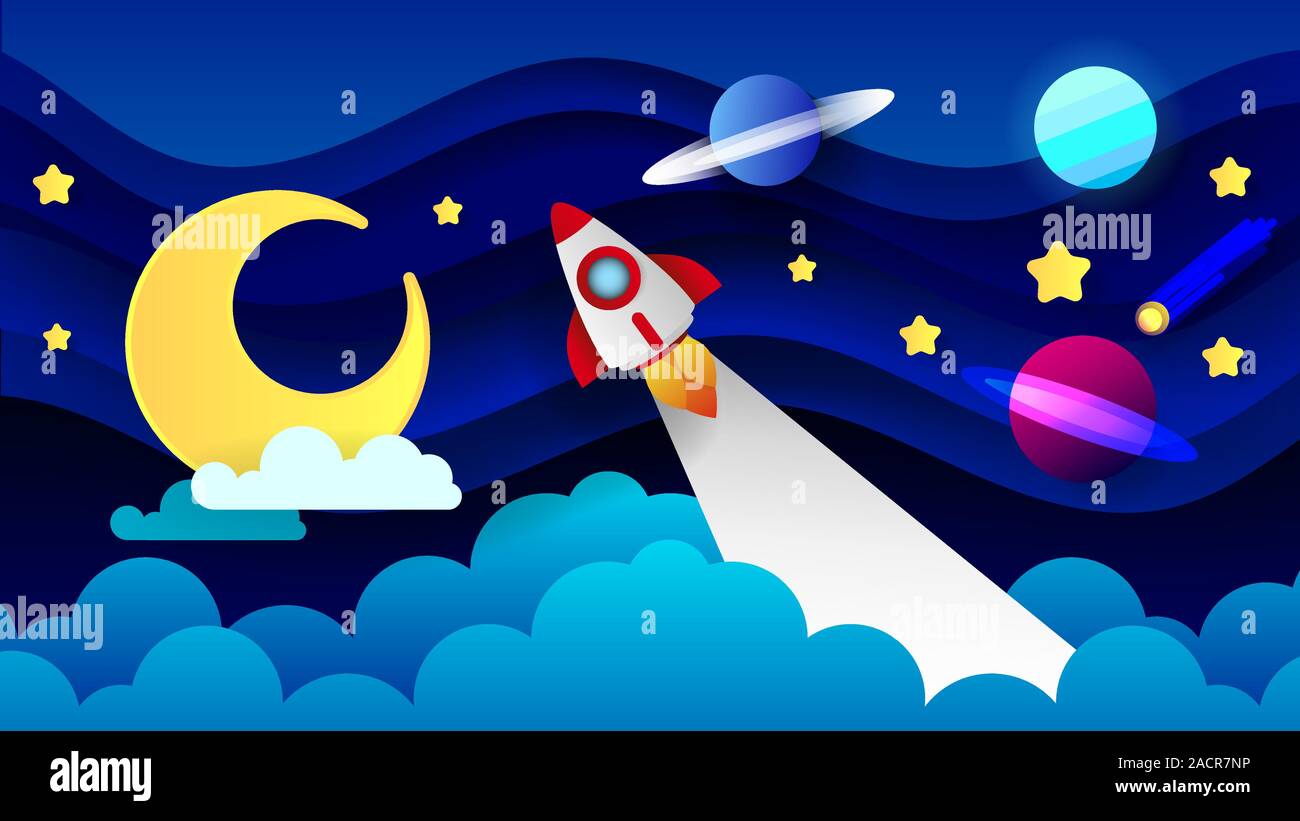 Magic Illustration With Moon And Different Elements Of Space. Stars ...