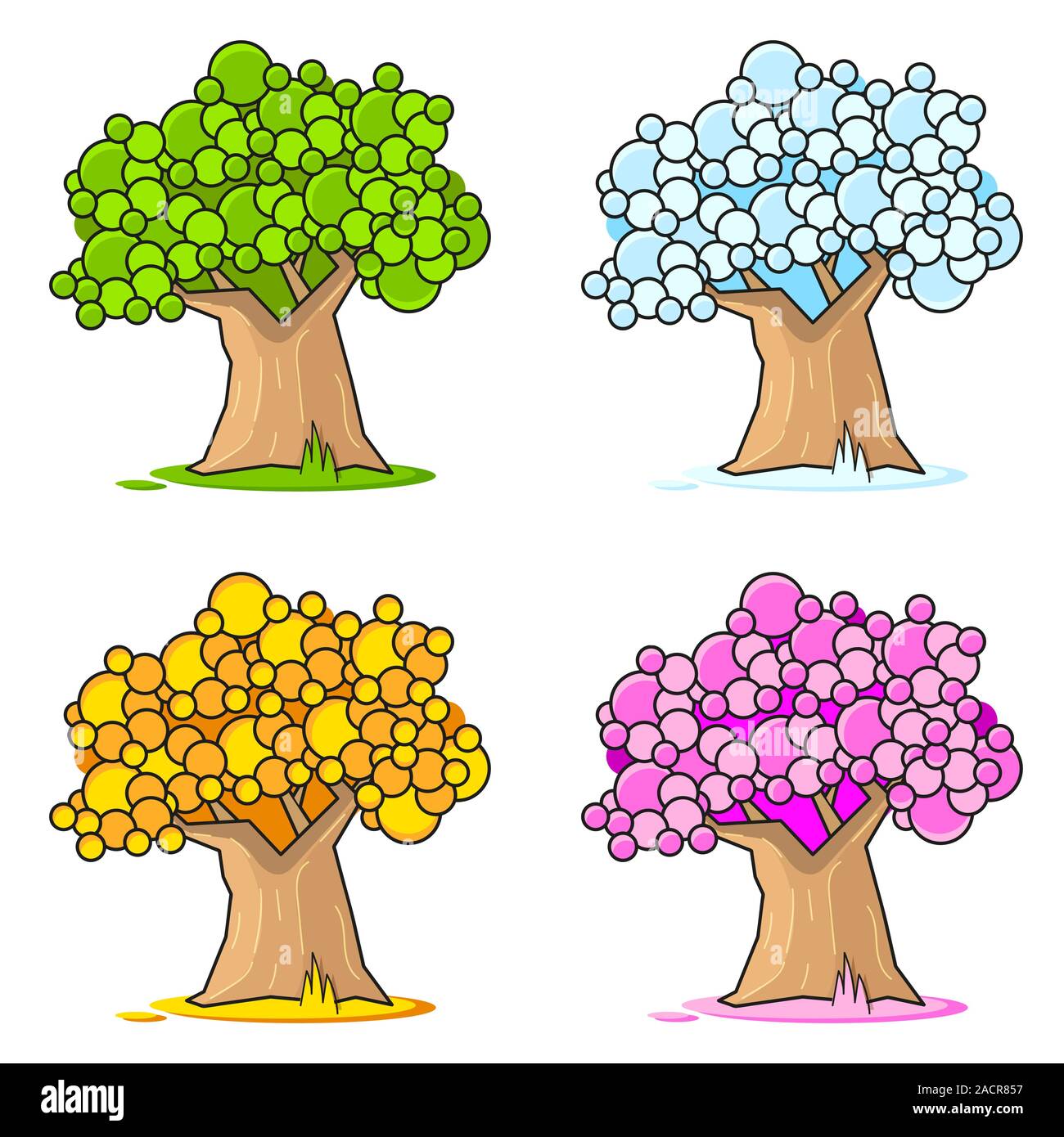 Set Tree illustration on white background for your design Stock Vector ...