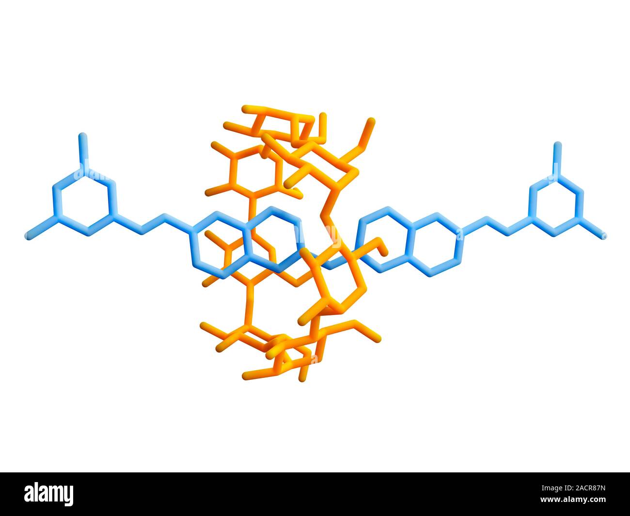 Molecular crystal structure of a rotaxane. A rotaxane is a chemical ...