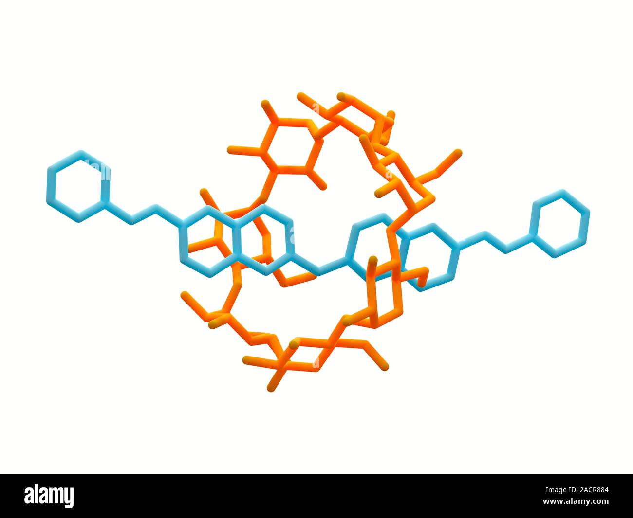 Molecular crystal structure of a rotaxane. A rotaxane is a chemical ...