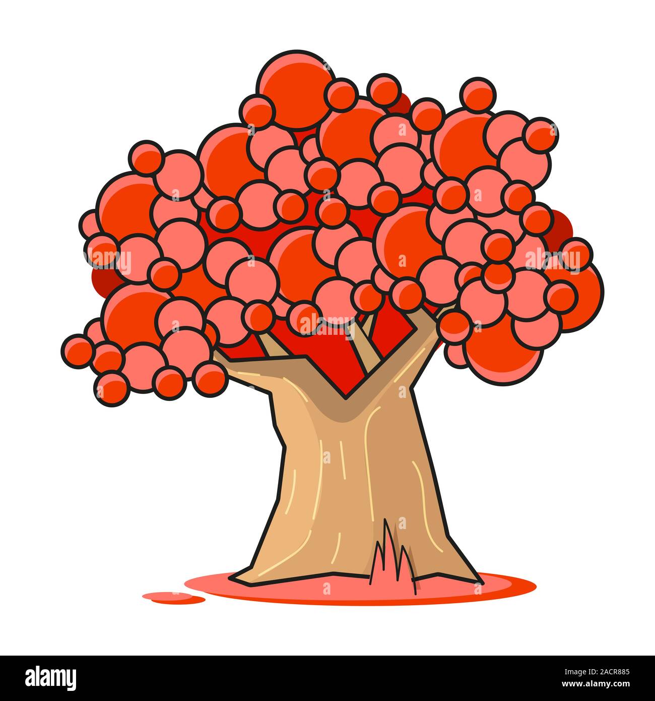 Tree illustration on white background for your design Stock Vector ...