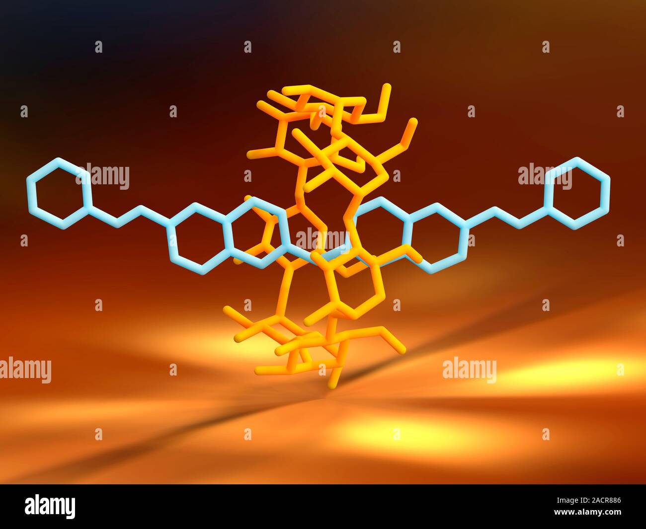 Molecular crystal structure of a rotaxane. A rotaxane is a chemical ...
