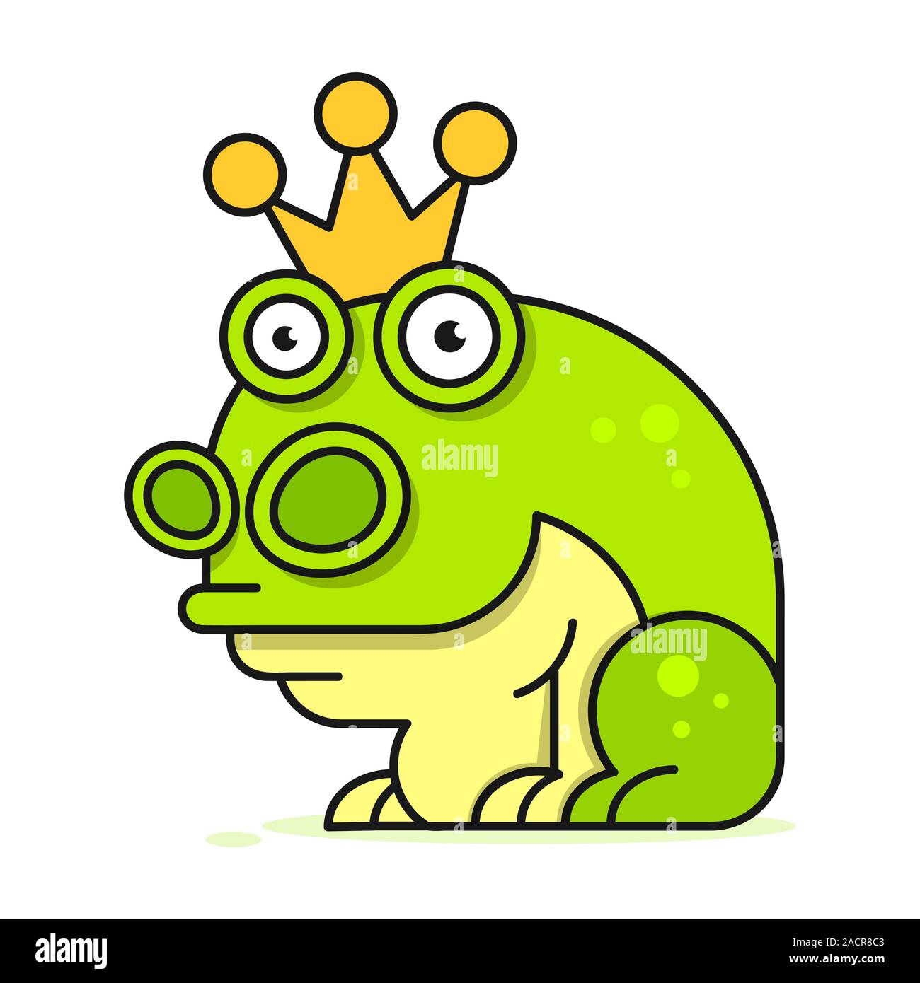 Funny Green Frog Cartoon Sitting Vector Illustration Stock Vector Image ...