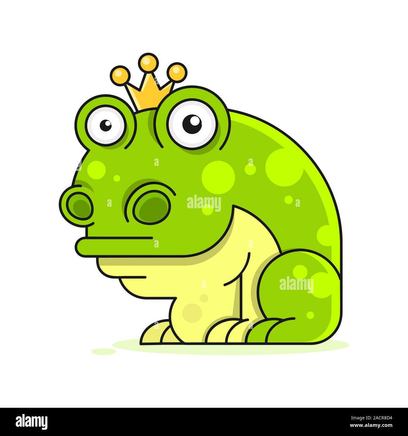 Funny Green Frog Cartoon Sitting Vector Illustration Stock Vector Image ...
