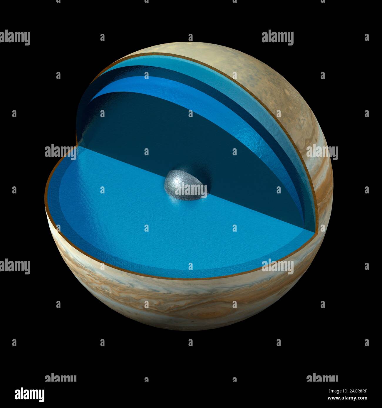 Jupiter's interior. Cutaway computer artwork showing the interior ...