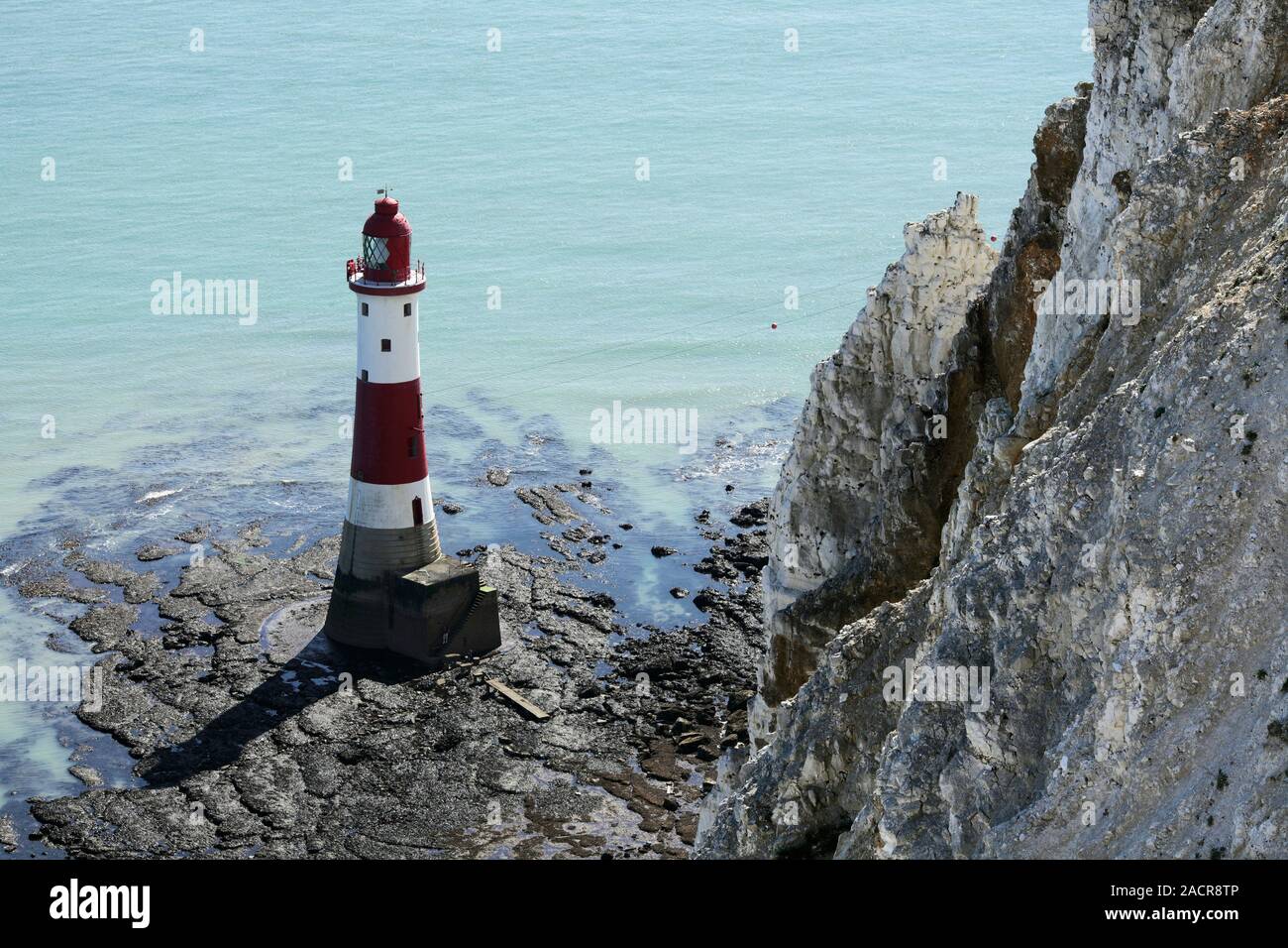 Beachy Head Lighthouse, East Sussex, UK. This lighthouse was built in ...