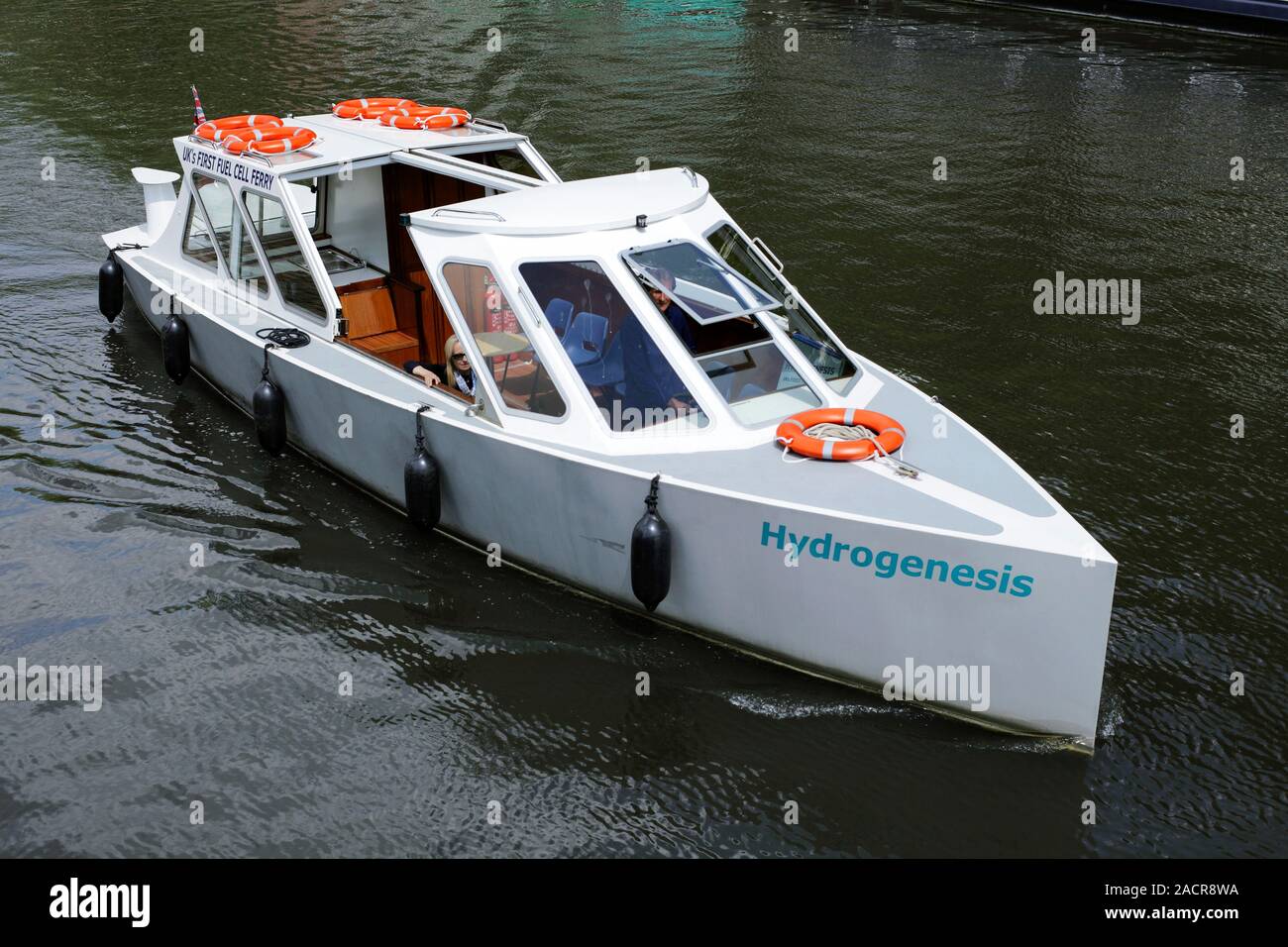 Hydrogenesis fuel-cell ferry, Bristol docks, Bristol, UK. This is the ...