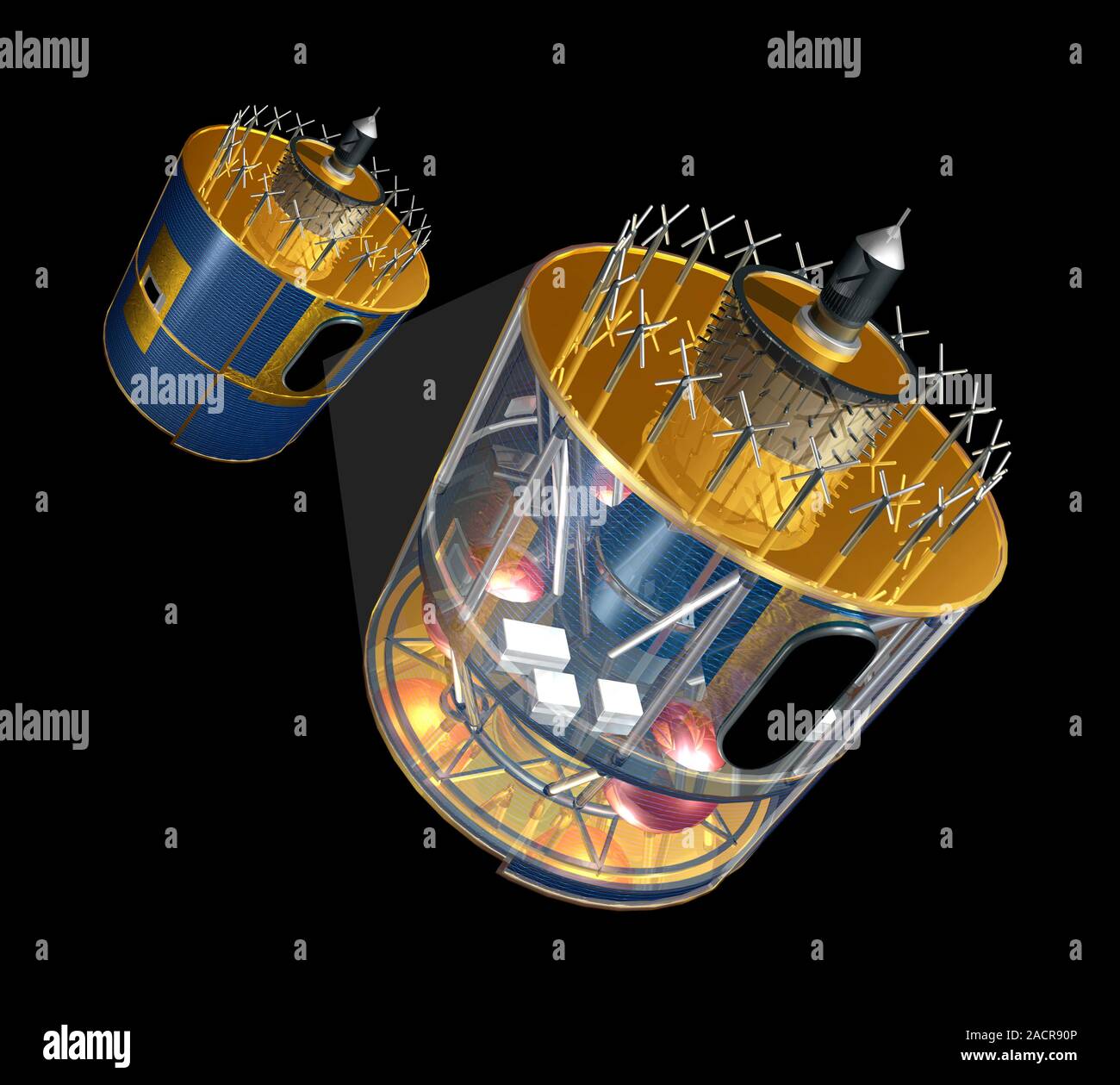 Meteosat weather satellite. Computer artwork of a Meteosat weather ...