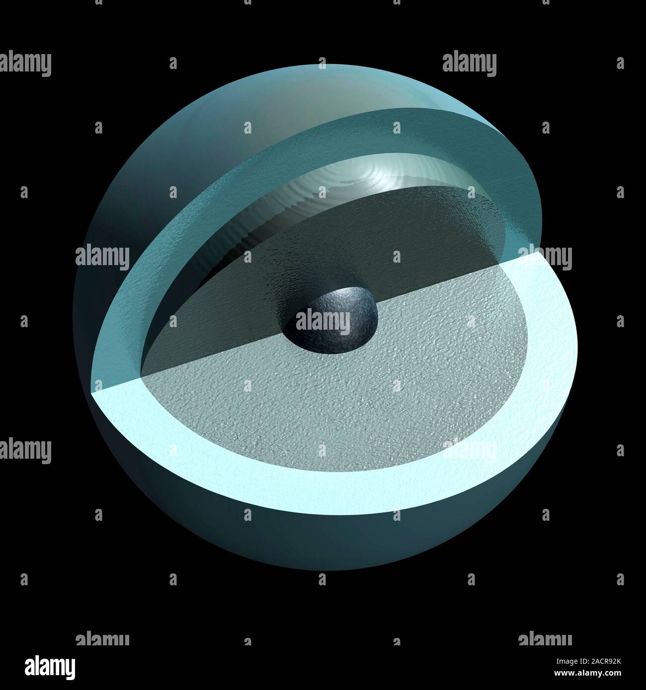 Uranus' interior. Computer artwork showing the internal structure of ...