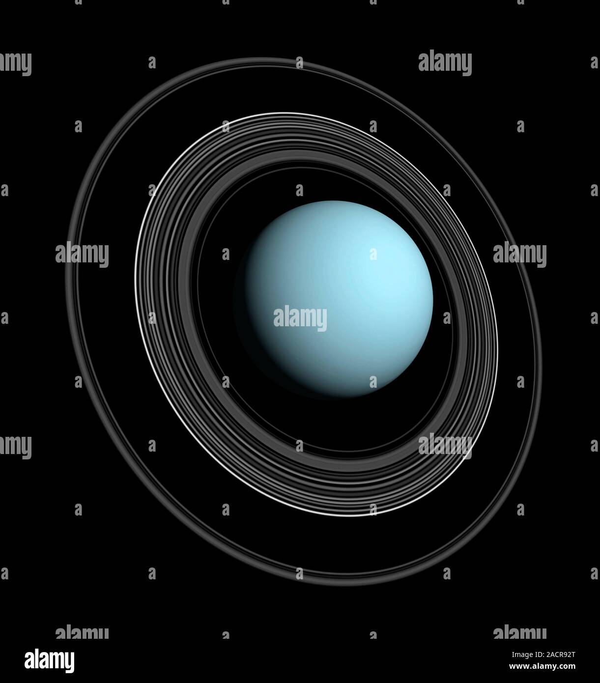 Uranus from space. Computer artwork of the planet Uranus. Uranus is the ...