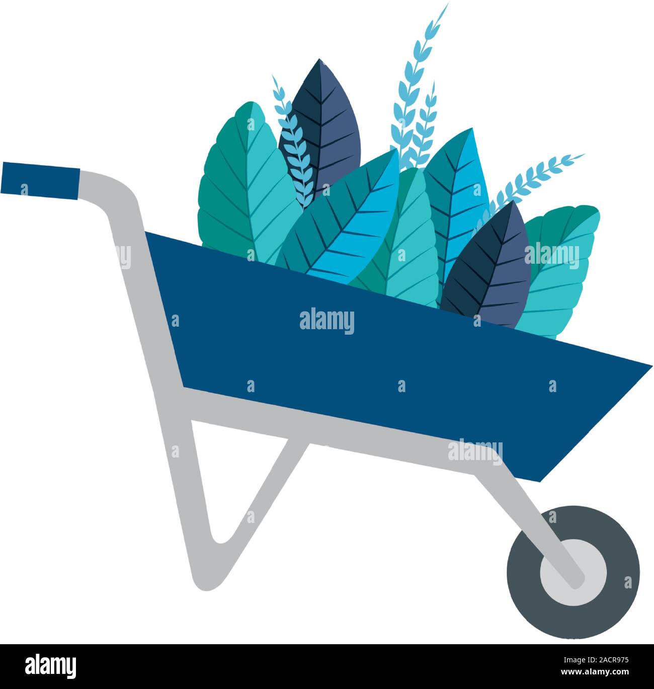 Isolated wheelbarrow with leaves vector design Stock Vector Image & Art ...