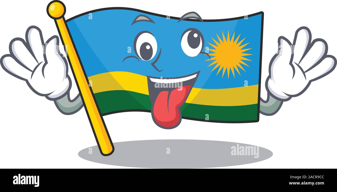 Mascot illustration of crazy expression flag rwanda Cartoon character ...