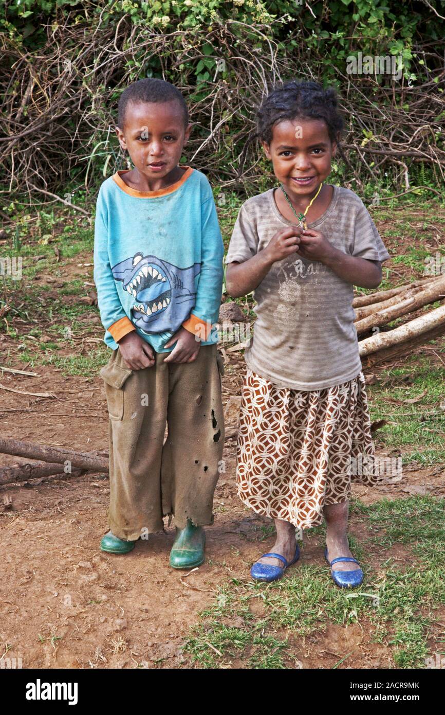 Ethiopian children. These children live in the Bale Mountains, Bale ...