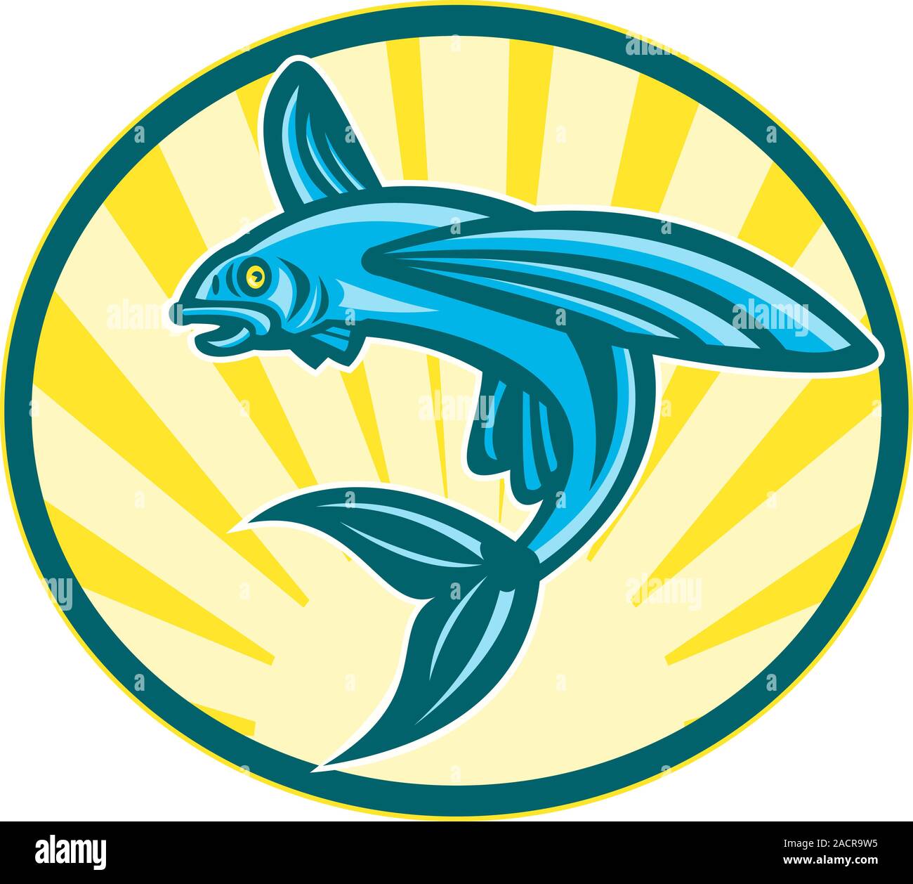 Illustration flying fish jumping hi-res stock photography and images ...