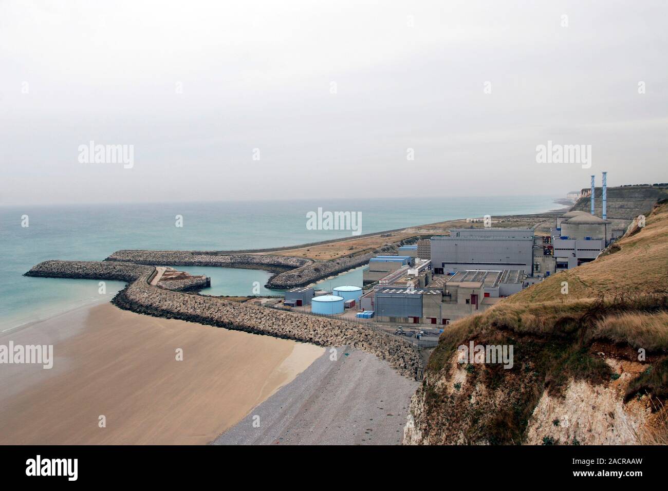 Penly nuclear power station. View of the Penly nuclear power station ...