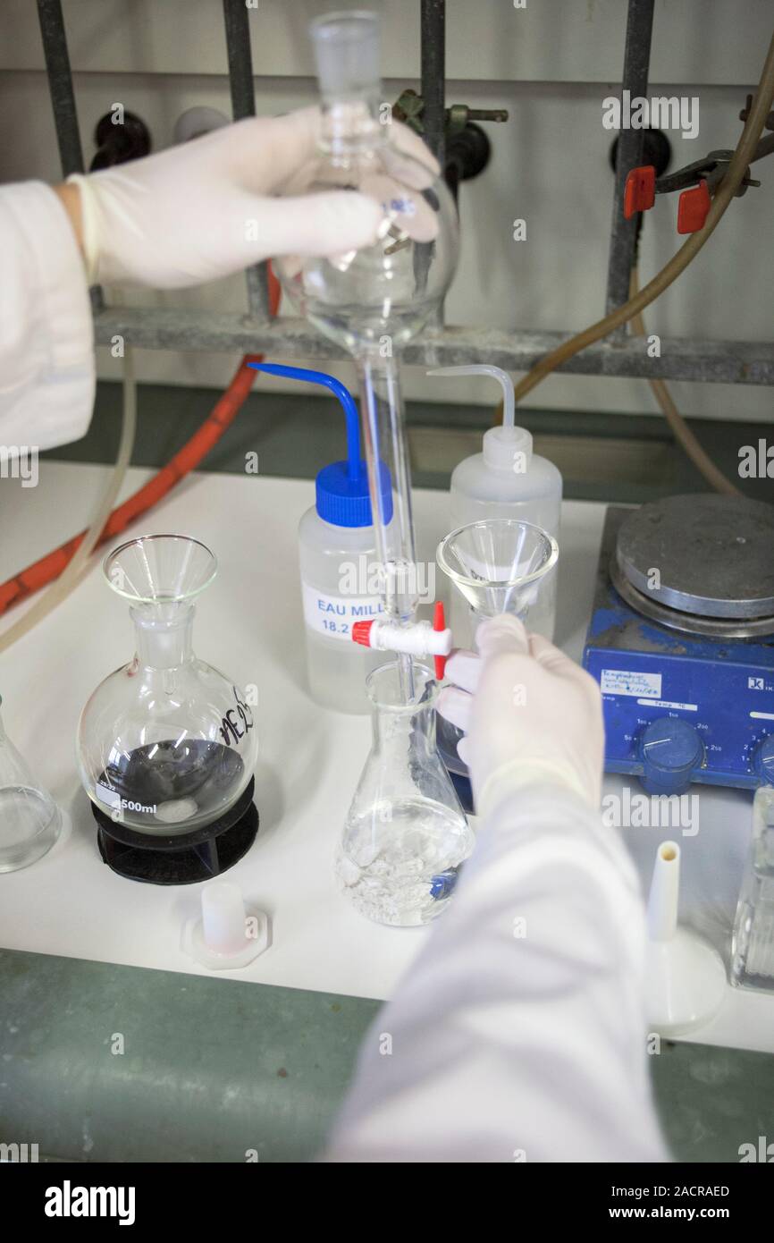 Bio-organic chemistry lab. Scientist working in the COBRA Bio-organic ...