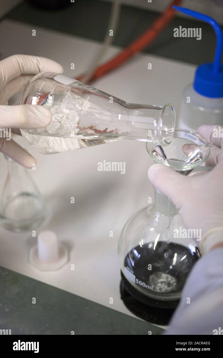Bio-organic chemistry lab. Scientist working in the COBRA Bio-organic ...