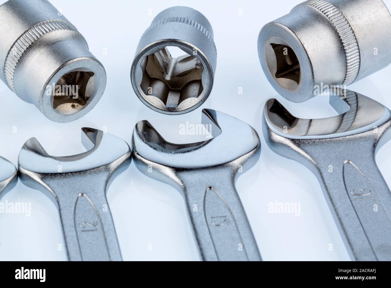 Open-end spanners and socket spanners Stock Photo - Alamy