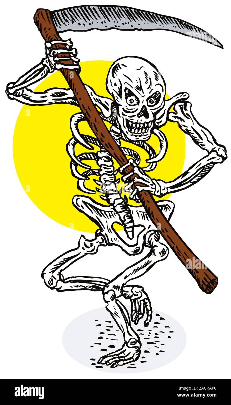 Grim Reaper Skeleton Stance Stock Photo - Alamy