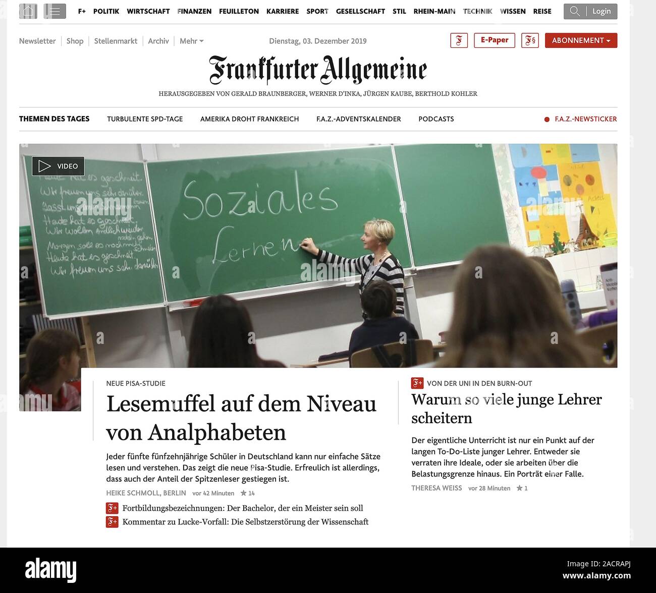 Frankfurter allgemeine hi-res stock photography and images - Alamy