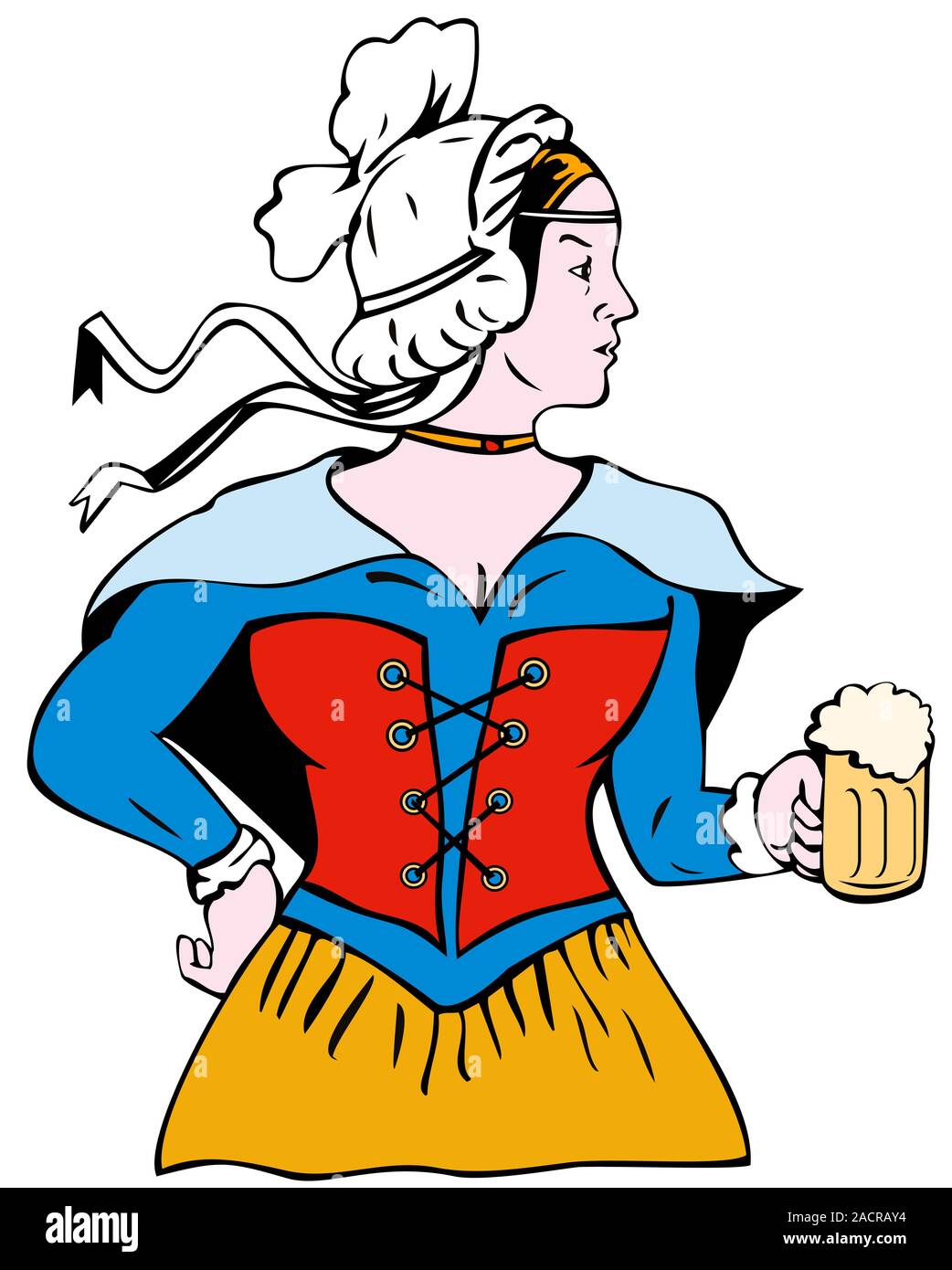 Victorian Lady with Beer Stock Photo - Alamy