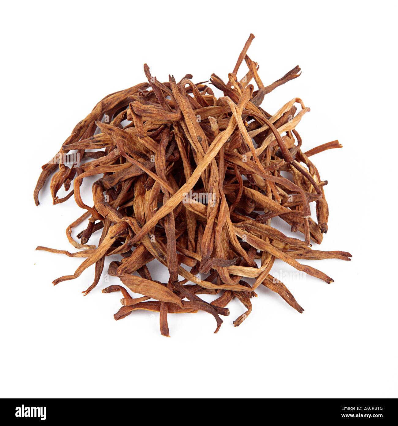 Dried tiger lily buds. These buds are traditionally used in Asian ...