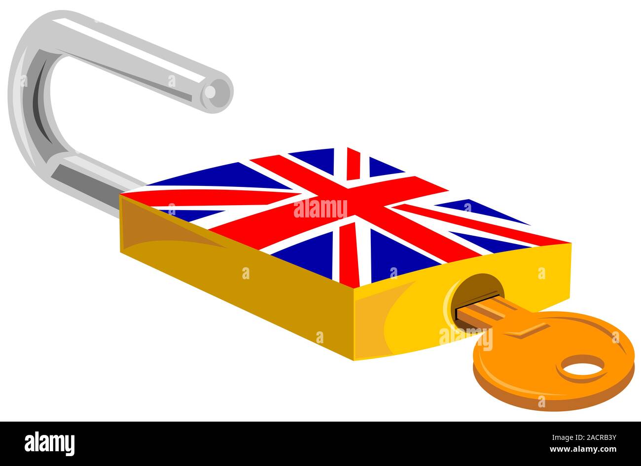Padlock and Key British Flag Design Stock Photo - Alamy