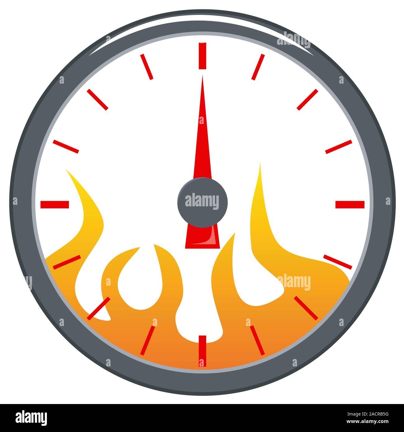 Speedometer with Flame Stock Photo - Alamy