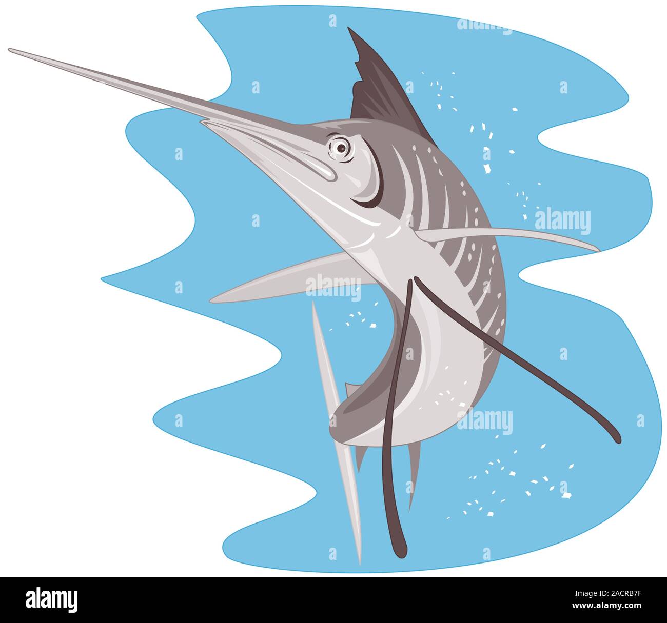 Sailfish Fish Jumping Retro Stock Photo - Alamy