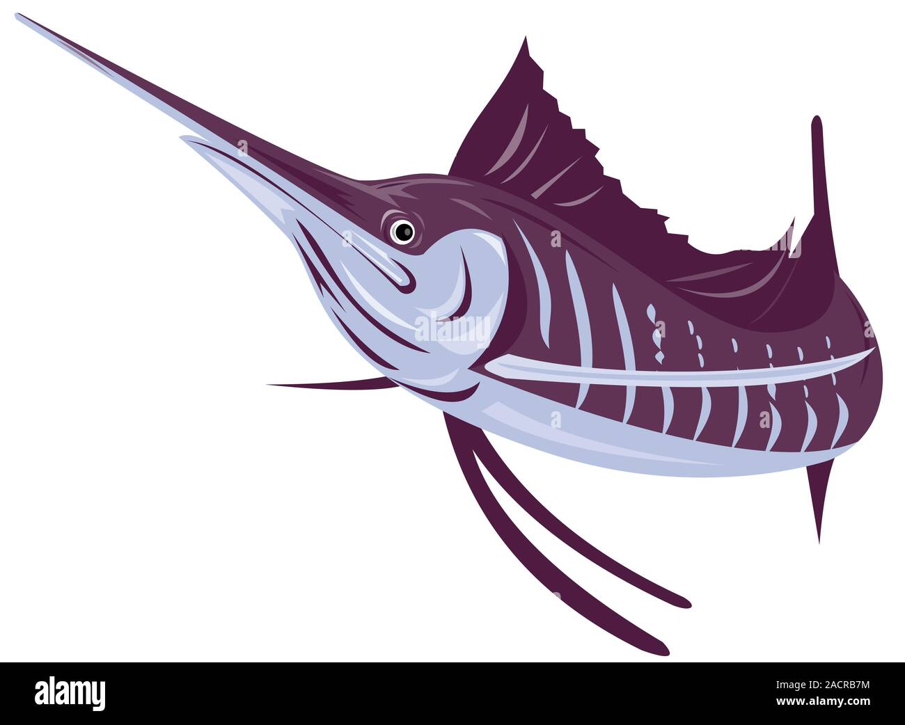 Sailfish Fish Jumping Retro Stock Photo - Alamy