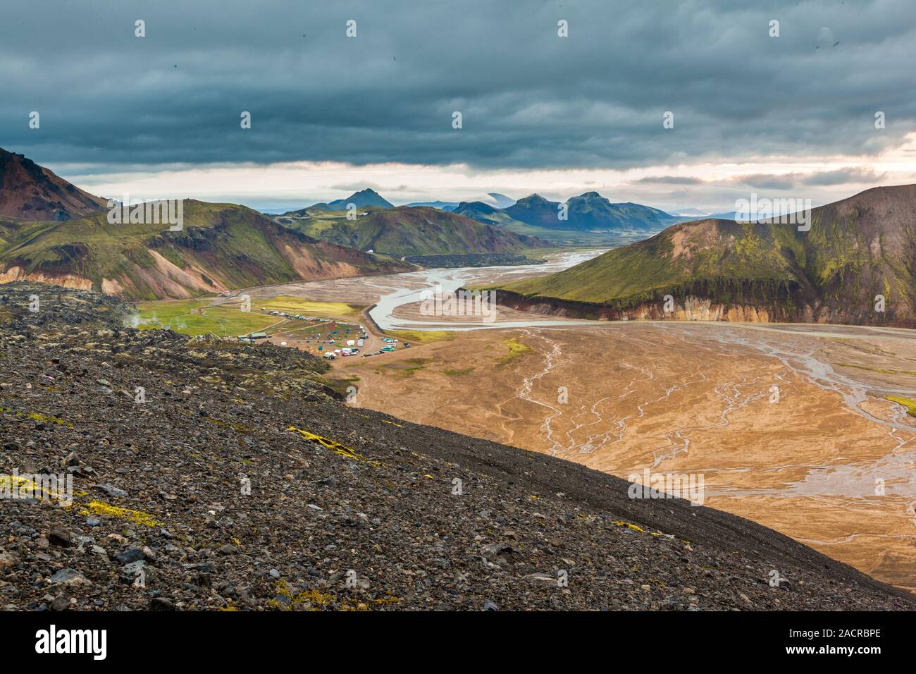 valley with river on Iceland Stock Photo - Alamy