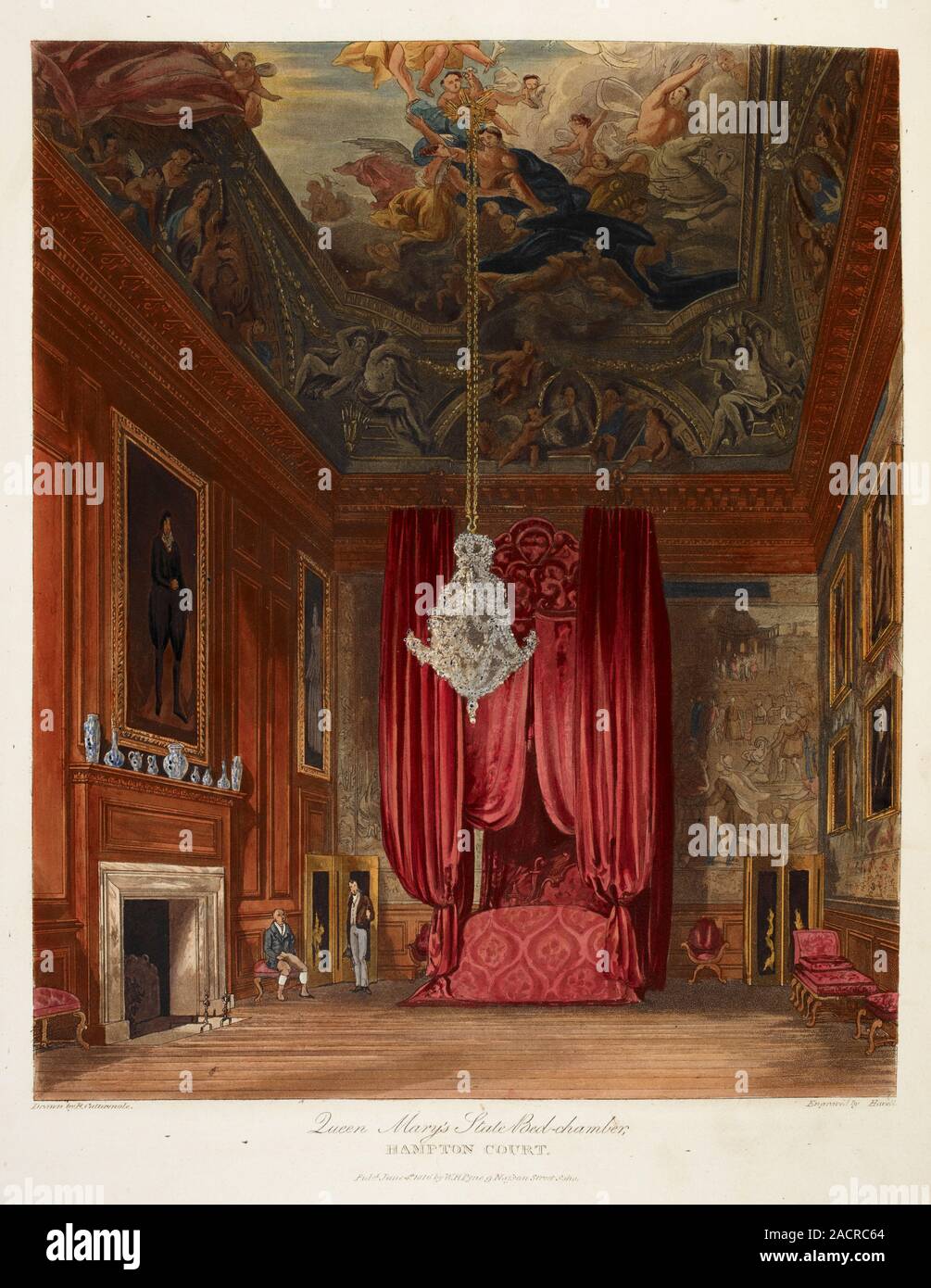 Queen Mary's Bed Chamber Hampton Court, Colour illustration / plate ...