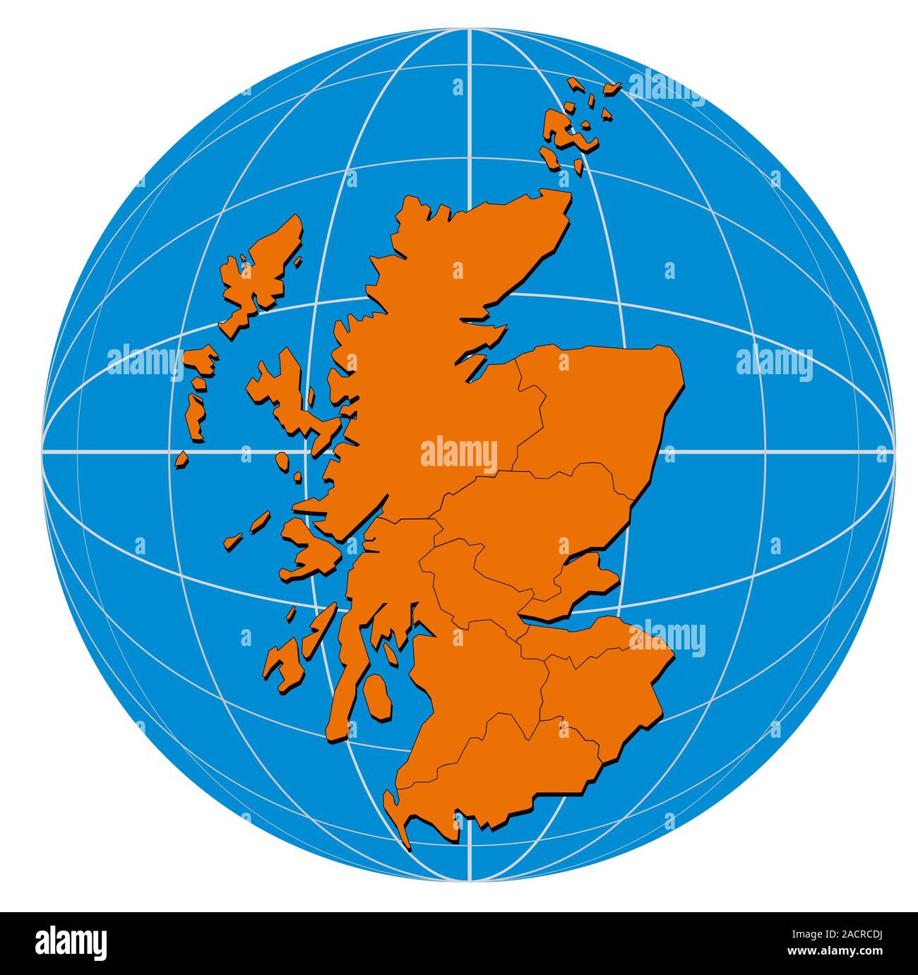 Globe Scotland Map Stock Photo - Alamy
