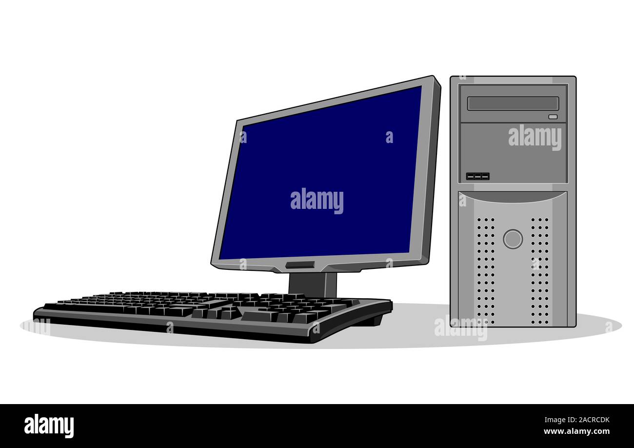 Computer Monitor with Keyboard Stock Photo - Alamy