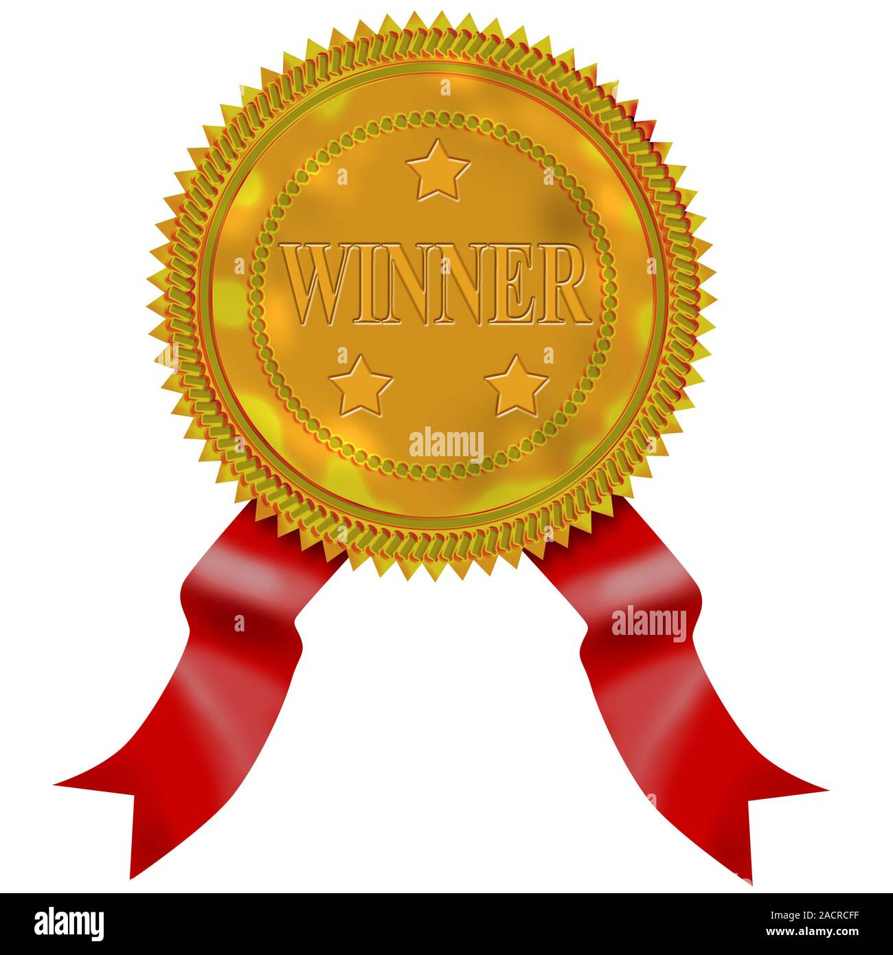 Gold Seal Red Ribbon Winner Stock Photo - Alamy